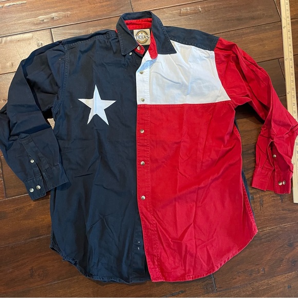 Texas Cotton | Shirts | Vintage Texas Flag Western Button Down Shirt ...